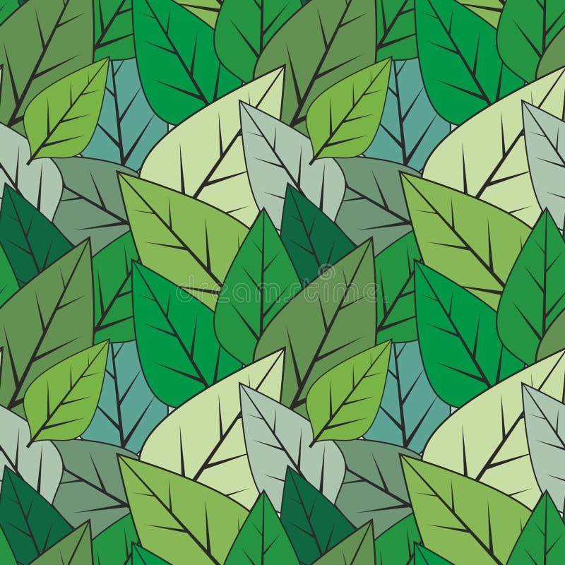 Leaf pattern seamless stock vector. Illustration of green - 5676956