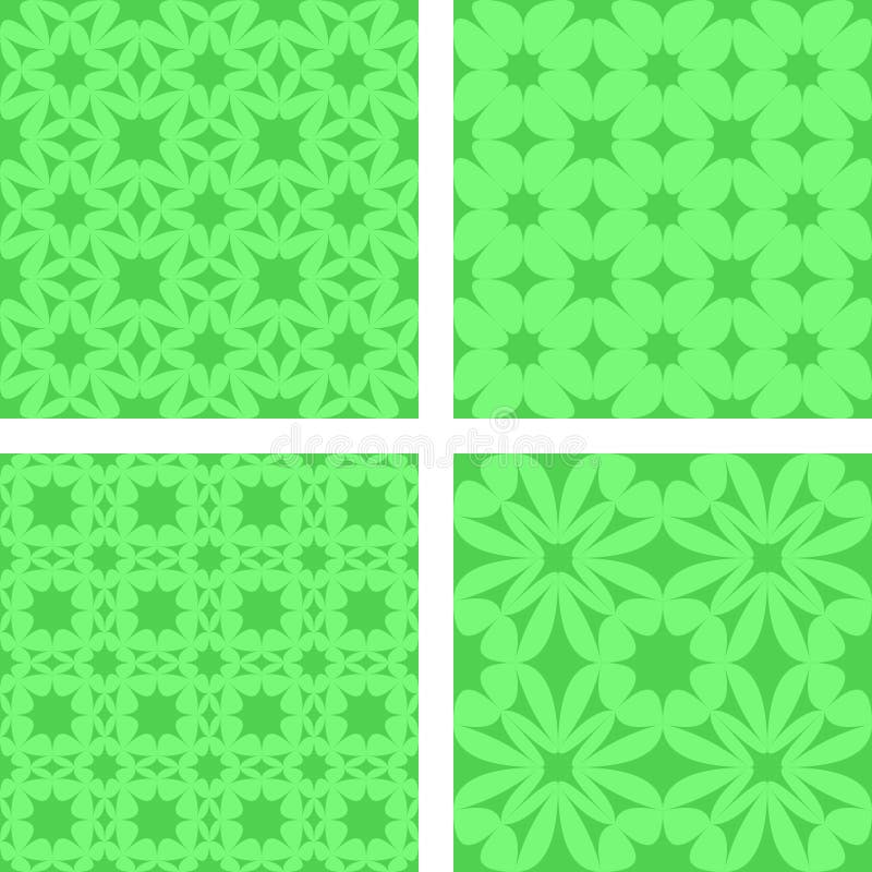 Green Seamless Background Set Stock Vector - Illustration of green ...