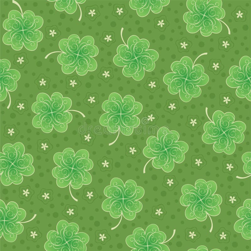 Shamrock Vector Seamless Pattern Stock Vector - Illustration of flowers ...