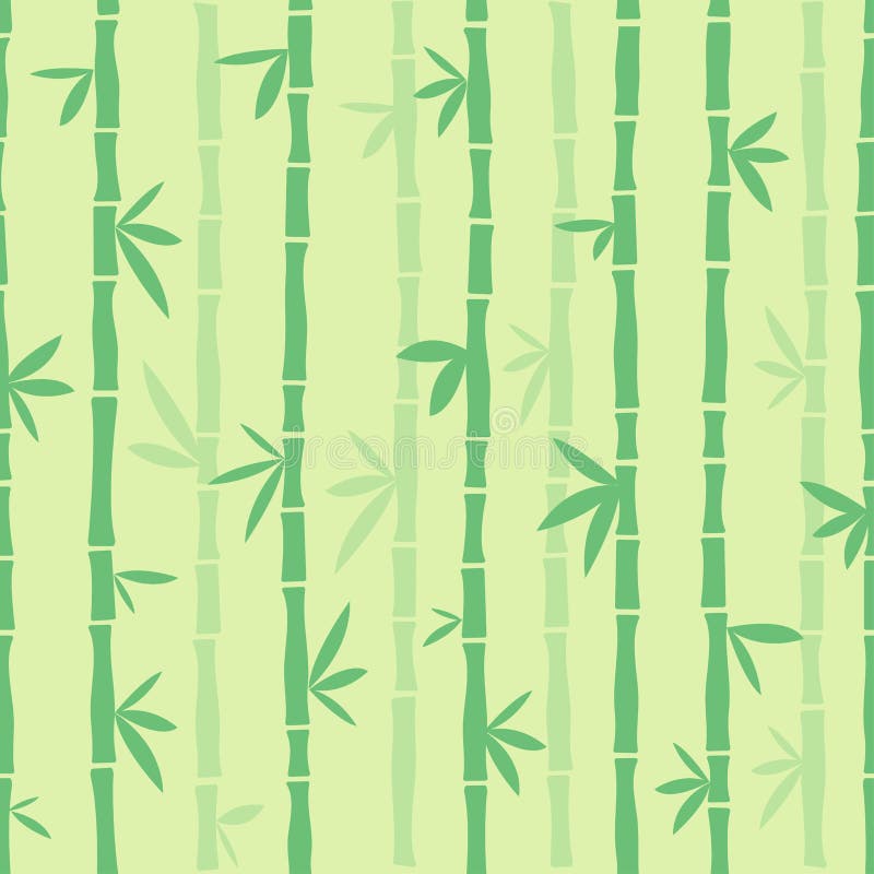Green Seamless Bamboo Pattern. Vector Stock Illustration - Illustration ...