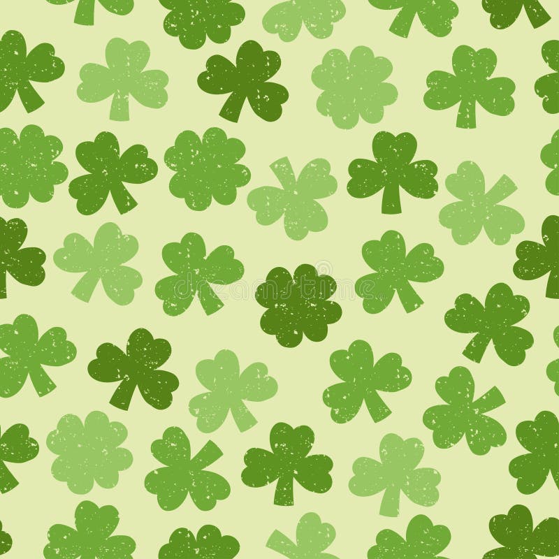 Seamless Clover Leaf Pattern Vector. Stock Vector - Illustration of ...