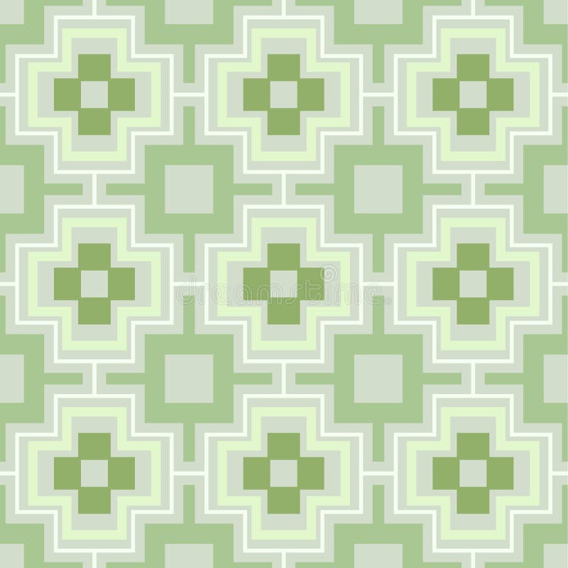 Green Seamless Geometric Pattern. Stock Vector - Illustration of ...