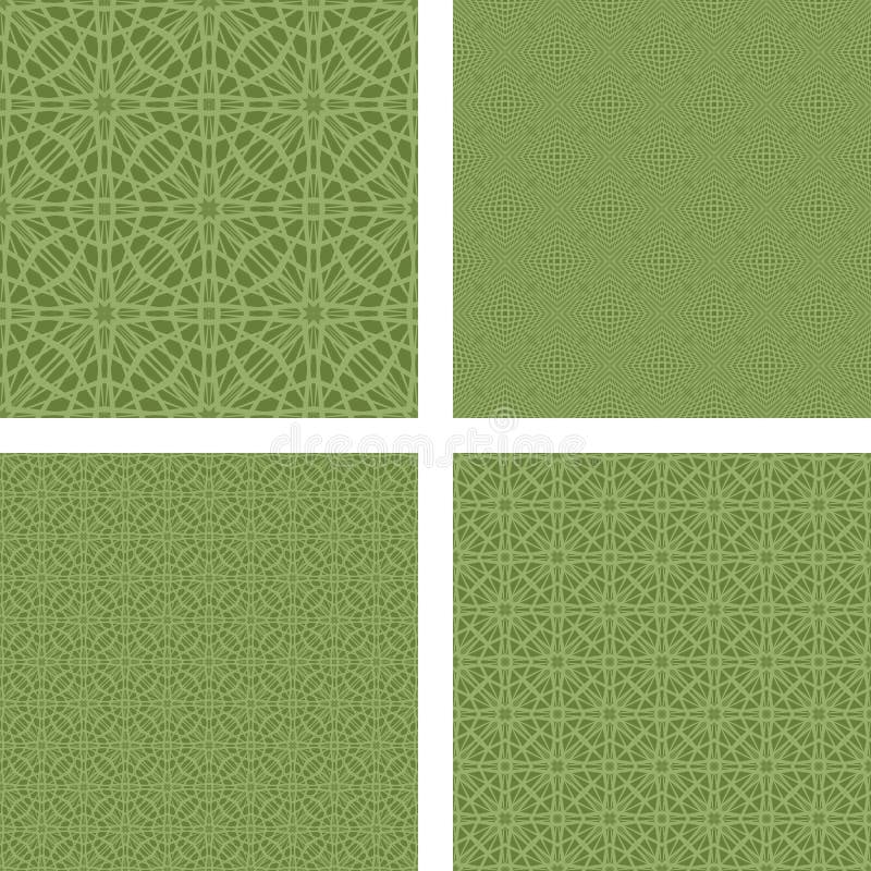 Green Seamless Grid Pattern Set Stock Vector - Illustration of ...