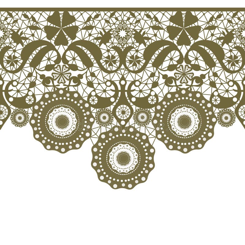 Green Seamless Lacy Lace Pattern on White Stock Illustration ...