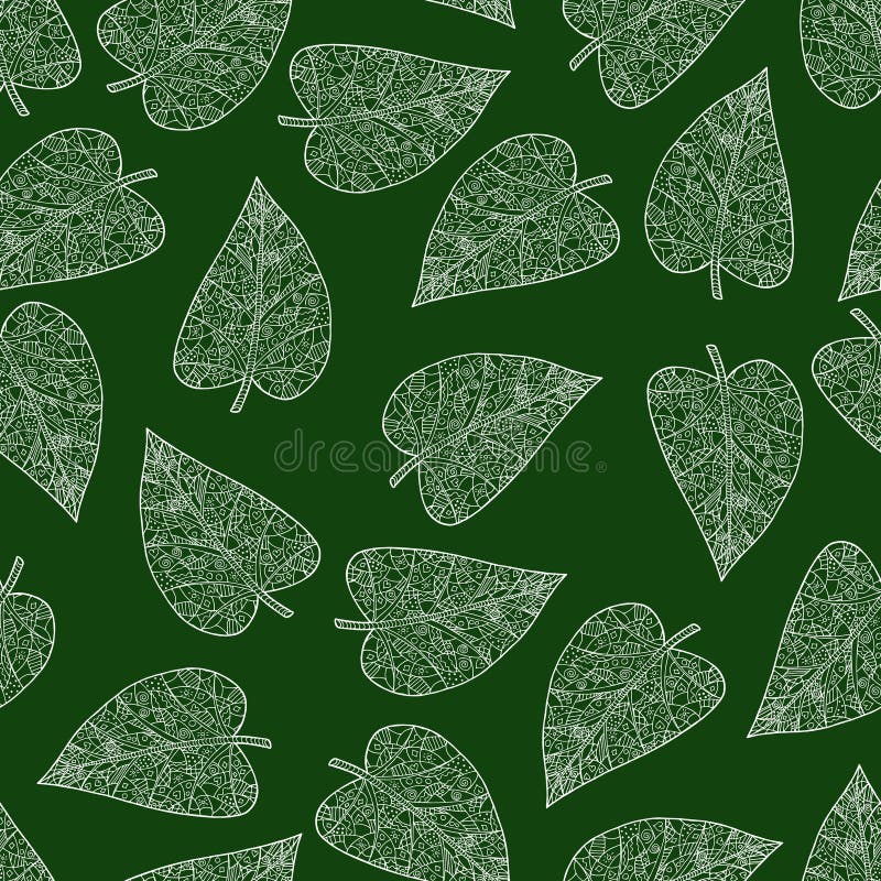 Green Seamless Pattern Background Zen Tangle and Zen Doodle. Zentangle ...