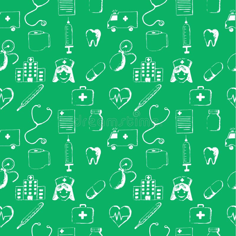 Green Medical Seamless Pattern Stock Vector - Illustration of clipboard ...