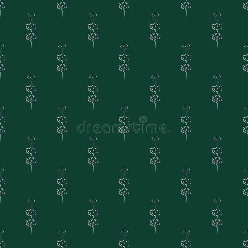 Green Seamless Pattern with Pink Flowers. Peppermint Stock Vector ...