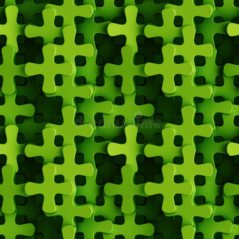 Green Seamless Pattern of Plus Signs 3D Rendering Stock Illustration ...