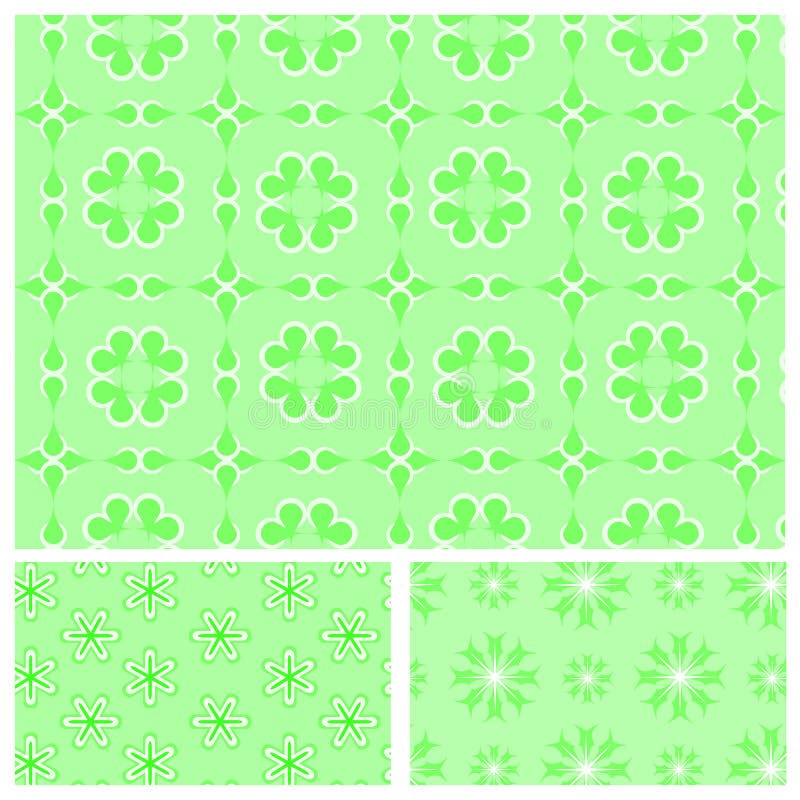 Green Seamless Pattern with Snowflakes Stock Illustration ...