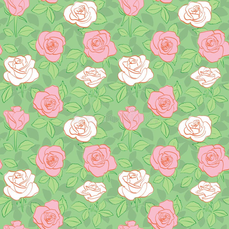 Green Seamless Pattern - Vector Bright Background with White and Red of ...