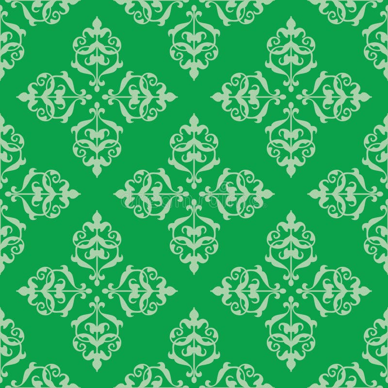 Green Seamless Vector Vintage Pattern Stock Vector - Illustration of ...