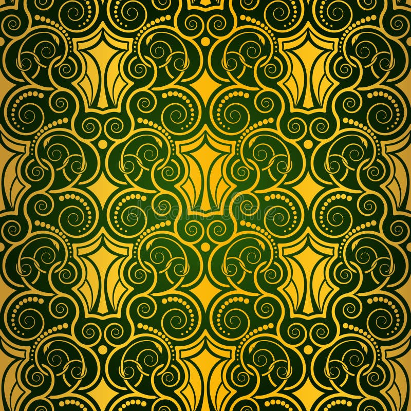 Green seamless wallpaper stock vector. Illustration of repeating - 11574919