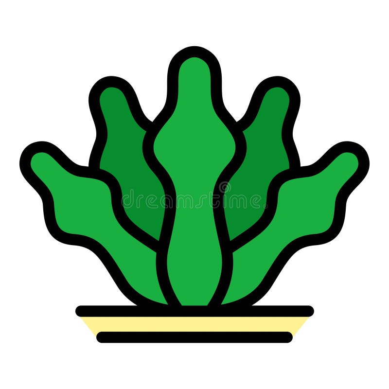 Green Seaweed Growing on the Bottom of the Ocean Stock Illustration ...