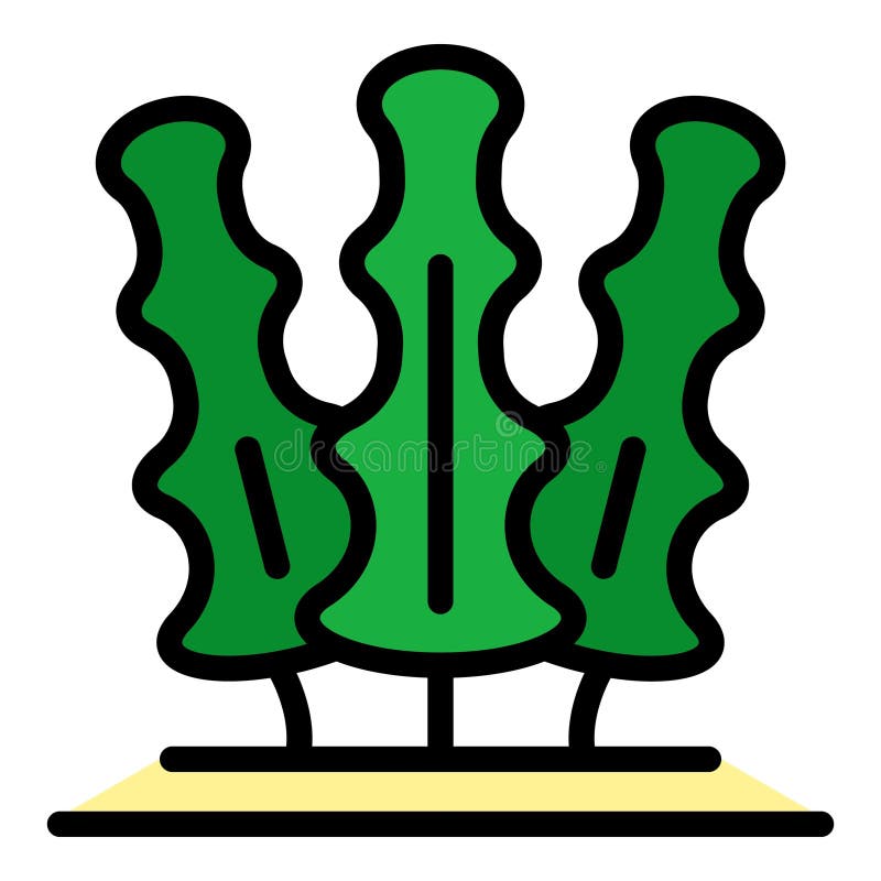 Green Seaweed Growing from Ocean Floor Icon Stock Vector - Illustration ...