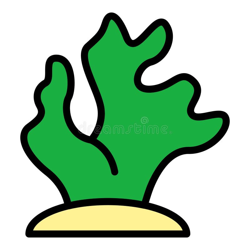 Green Seaweed Growing on the Ocean Floor Stock Illustration ...