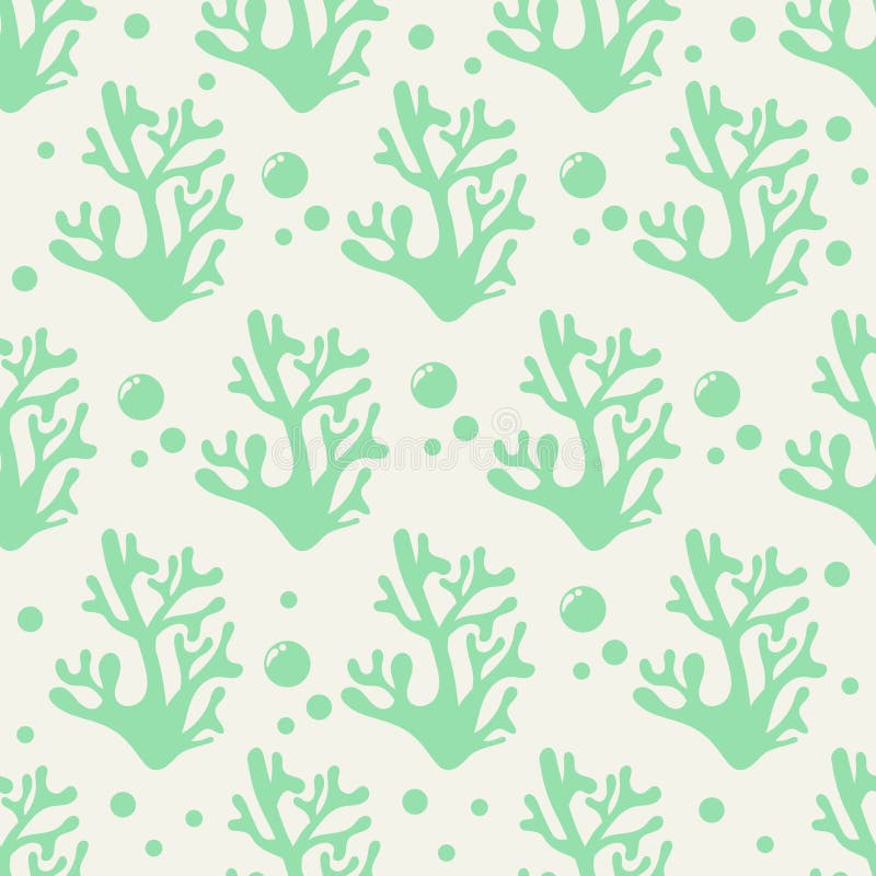 Green Seaweed Seamless Pattern. Abstract Seaweed Shape Pattern Stock ...