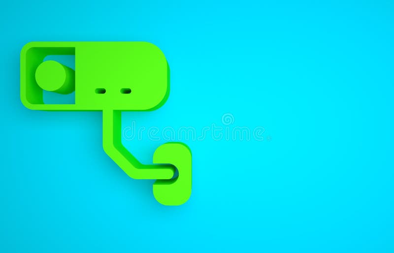 Green Security Camera Icon Isolated on Blue Background. Minimalism ...