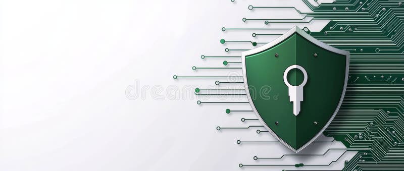 A Green Security Shield with a Keyhole is Shown on a Background of ...