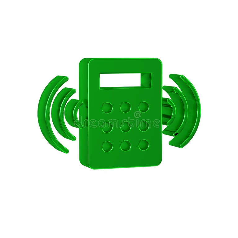 Green Security System Control Panel with Display Icon Isolated on ...