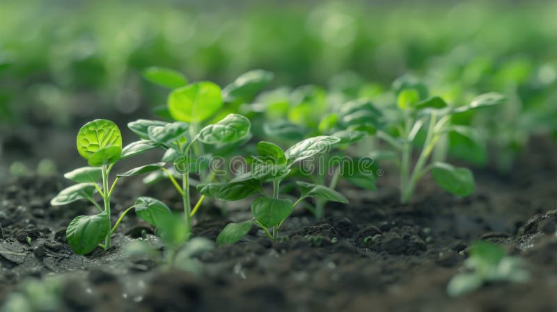 Green Seedlings Growing in Ground Stock Image - Image of vegetation ...