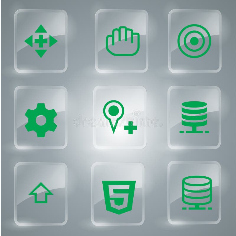 Green Set Icons Collection stock vector. Illustration of vector - 33564380