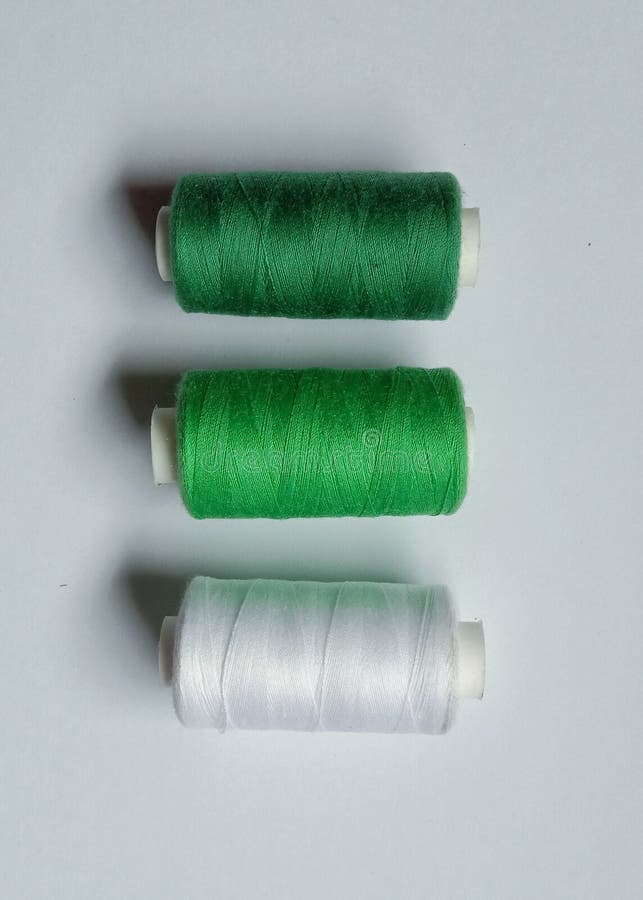 Green Sewing Thread Arranged in Gradations Stock Image - Image of ...