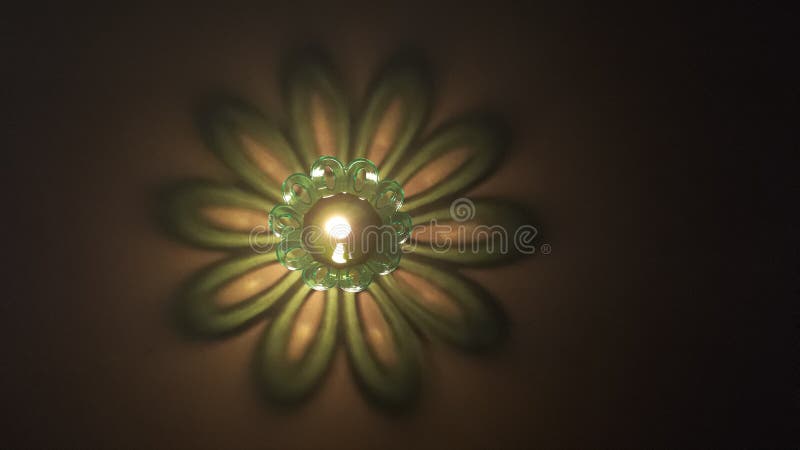 Green Shadow Oil Lamp with Flower Shape Stock Image - Image of light ...