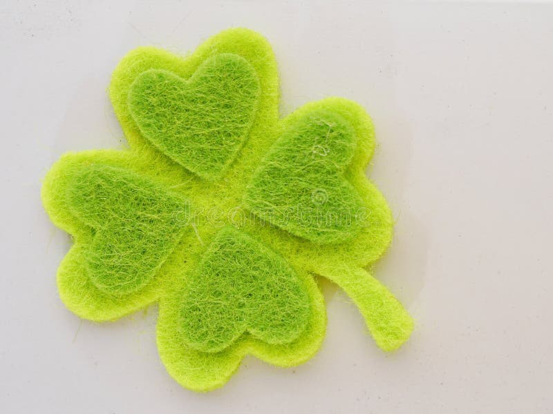 A Green Shamrock with Four Hearts on it Stock Photo - Image of spring ...