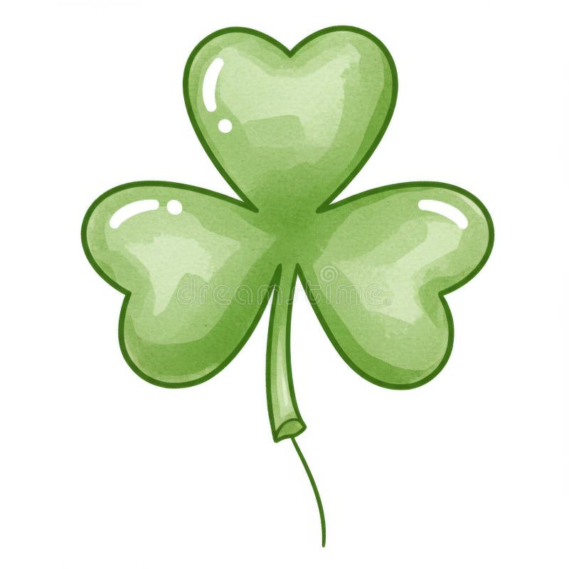 Green Shamrock Illustration on White Background Stock Illustration ...