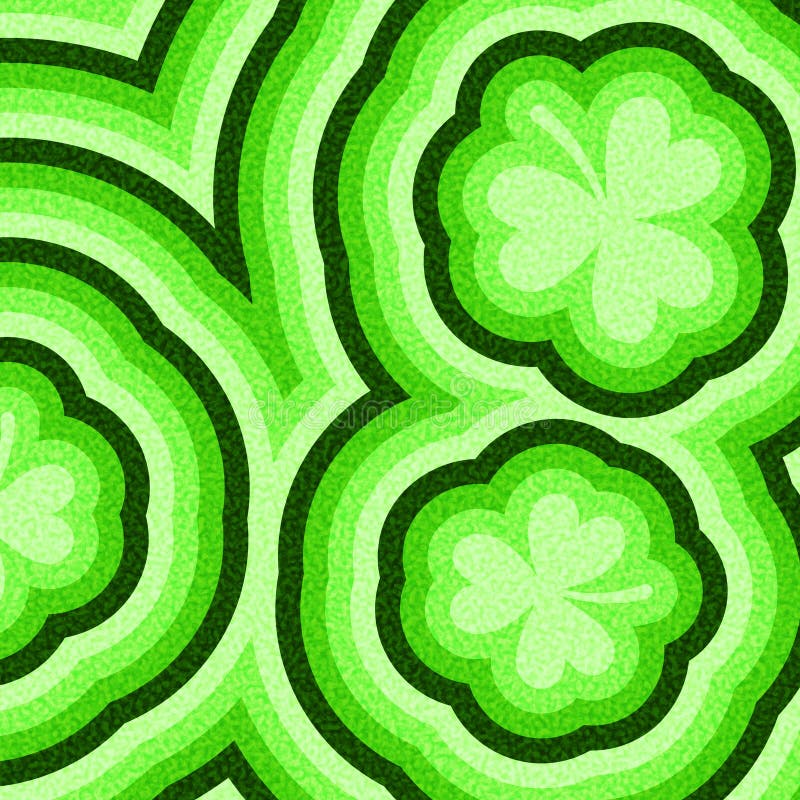 Green Shamrock Pattern with Hypnotic Ripple Effect Stock Vector ...