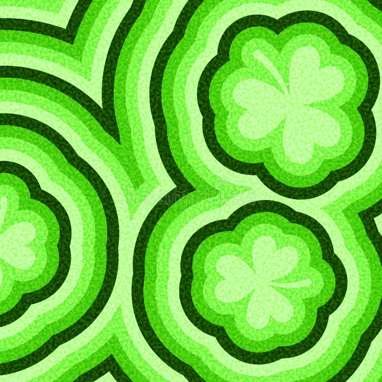 Green Shamrock Pattern with Hypnotic Ripple Effect Stock Vector ...