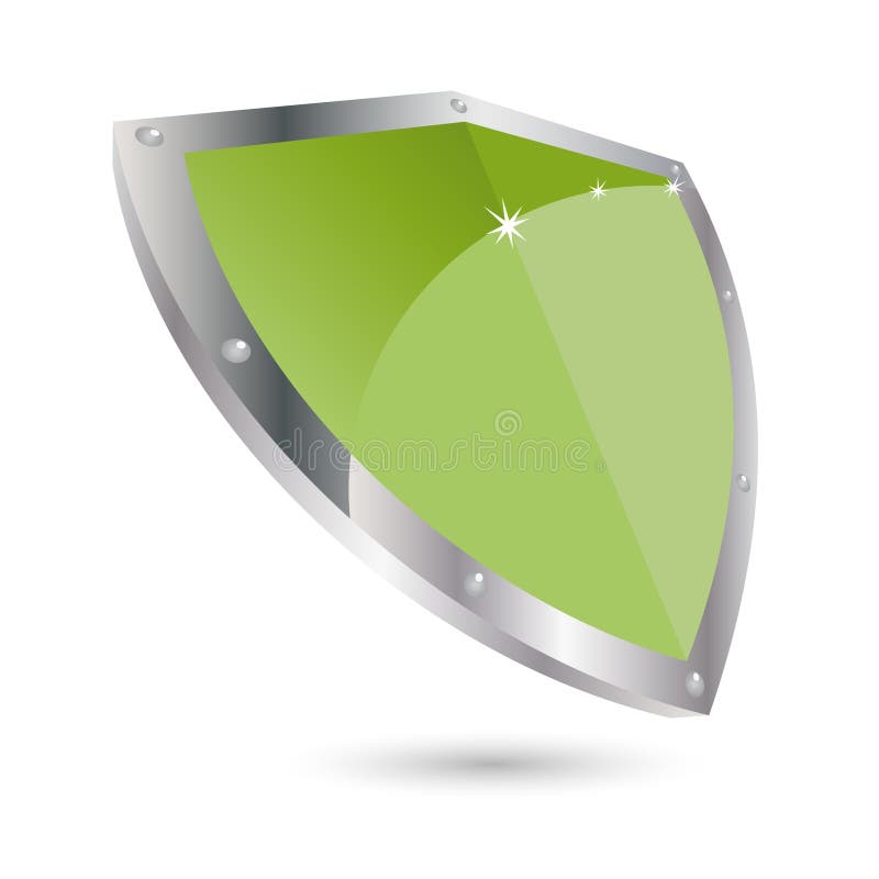 Green shield stock vector. Illustration of flowers, background - 34880057