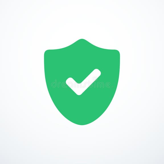 Green Shield Check Mark Icon. Vector Illustration Stock Vector ...