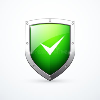 Green Shield Check Mark Icon. Vector Illustration Stock Vector ...