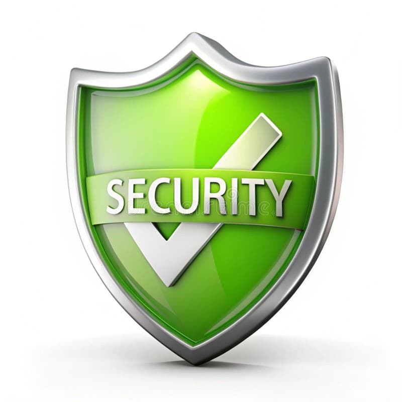 Green Shield Checkmark Security 3D Stock Illustration - Illustration of ...