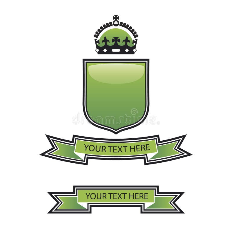 Green shield crest stock vector. Illustration of icon - 8359427