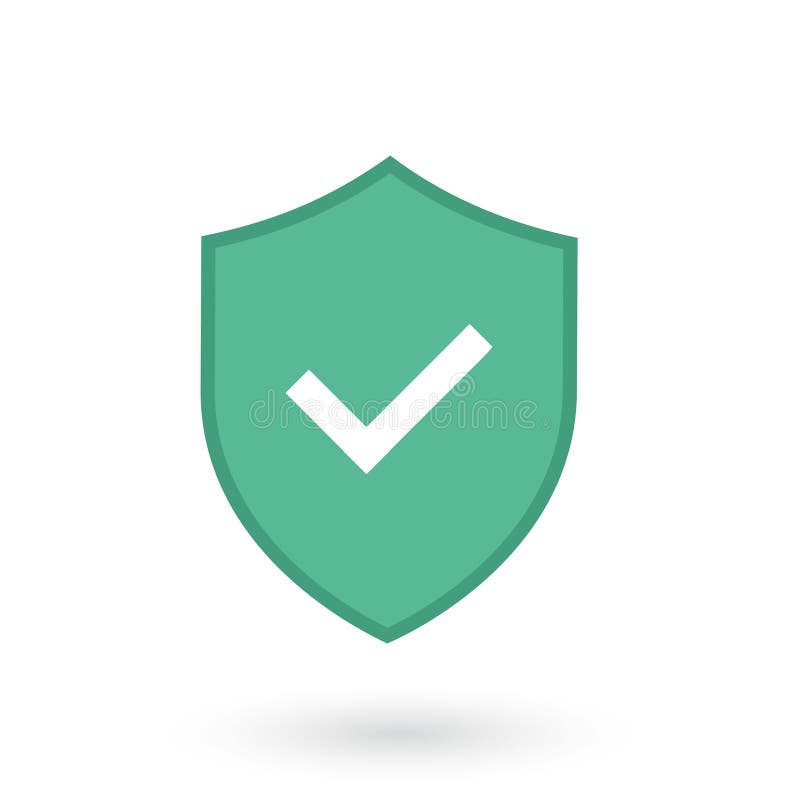 Green Shield Icon with Checkmark. Confirmation of Protection. Security ...