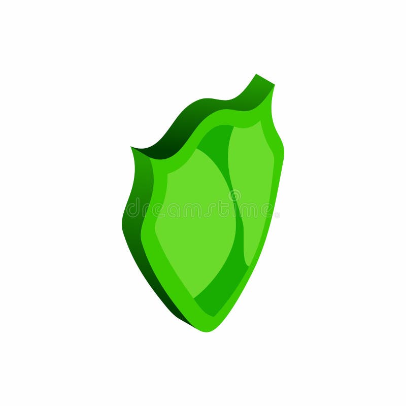 Green Shield Icon, Isometric 3d Style Stock Illustration - Illustration ...