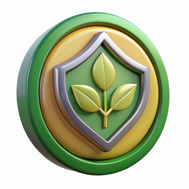 Green Shield Icon with Leaf Symbol Representing Eco-Friendly ...