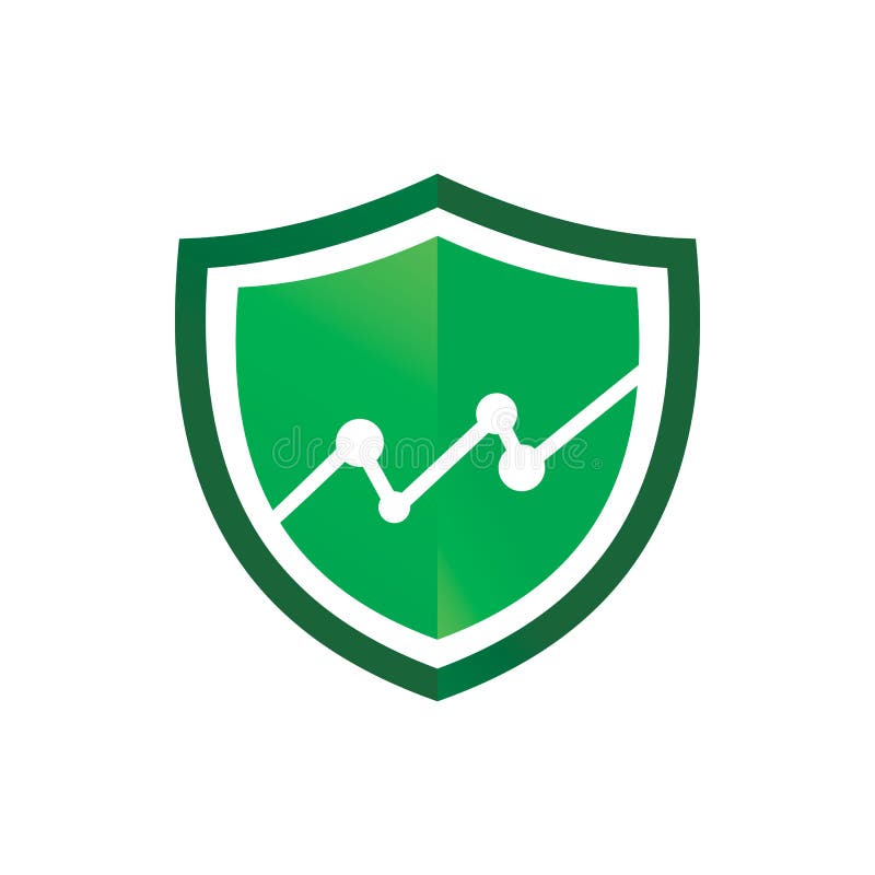 Green Shield Line Chart Logo Design Stock Illustration - Illustration ...