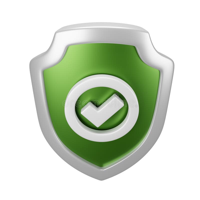 Green Shield Protection with Check Icon, Security and Safety Stock ...