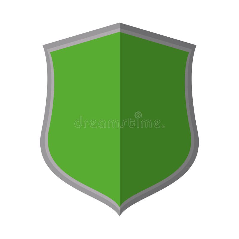 Green Shield Protection Insignia Decorative Shadow Stock Illustration ...