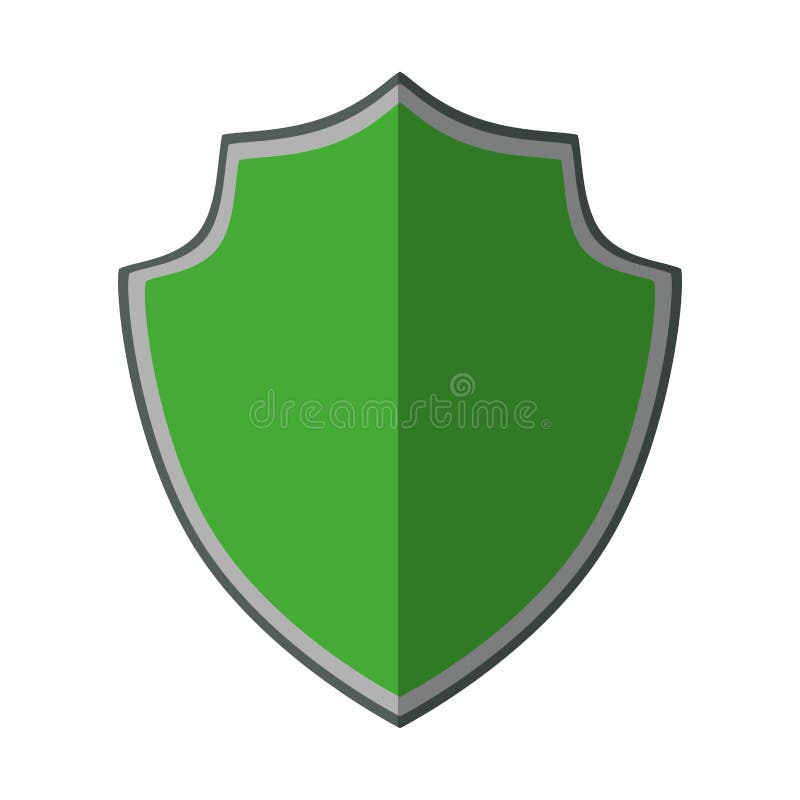Green Shield Protection Trendy Insignia Shadow Stock Illustration ...
