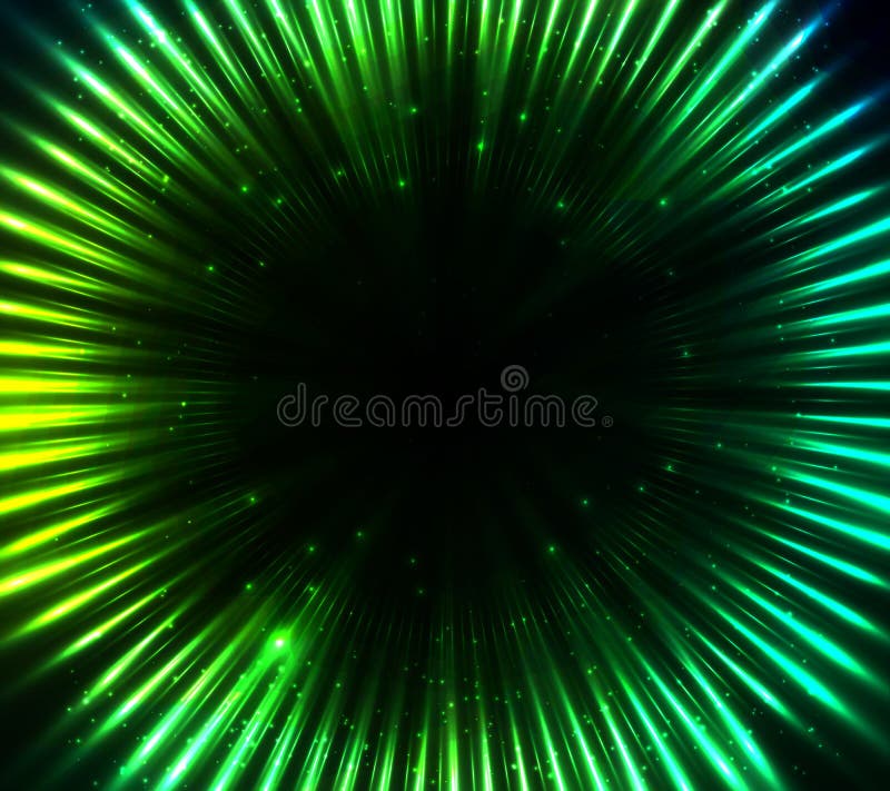 Green Shining Cosmic Lights Abstract Background Stock Vector ...