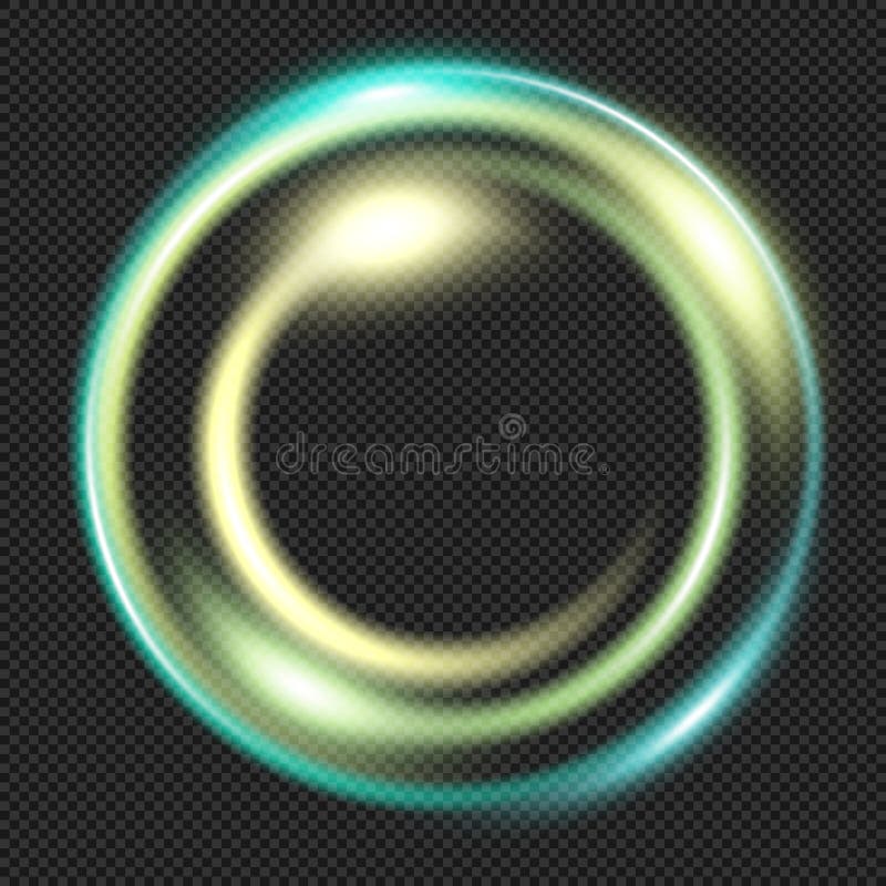 Green Shining Ring on Transparent Background Vector Glowing Lens Effect ...