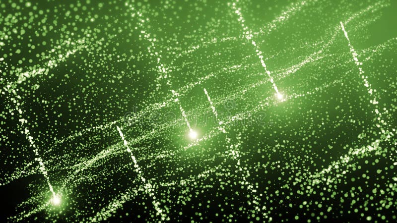 Green Shiny Comets Flying with Beautiful Tails. Motion. Flying Tiny ...