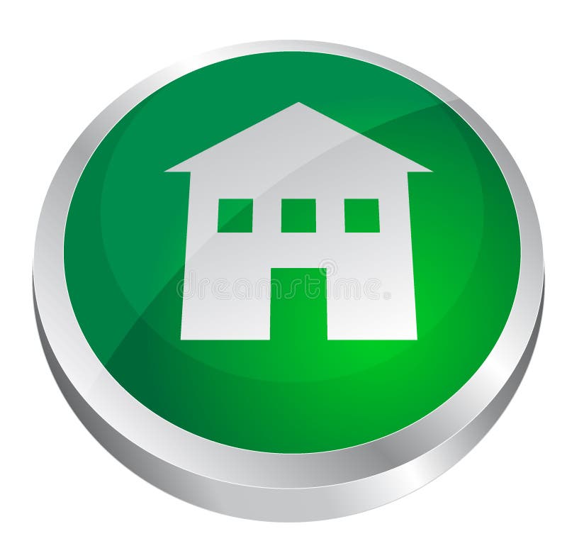 Green shiny home button stock vector. Illustration of jewel - 8661969