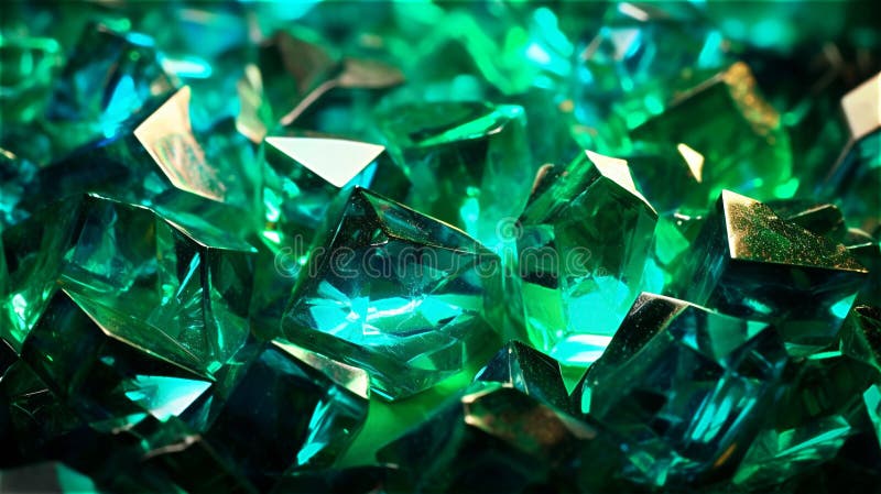 Green Shiny Raw Emerald Gemstone. Stock Illustration - Illustration of ...