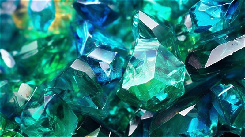 Green Shiny Raw Emerald Gemstone. Stock Illustration - Illustration of ...