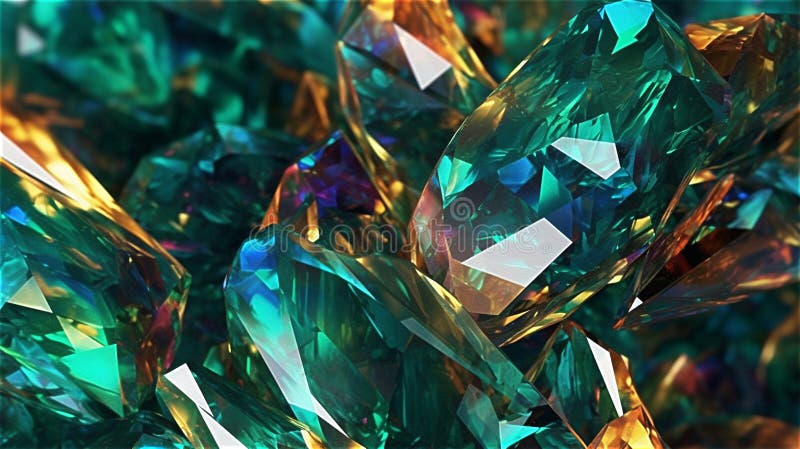 Green Shiny Raw Emerald Gemstone. Stock Illustration - Illustration of ...